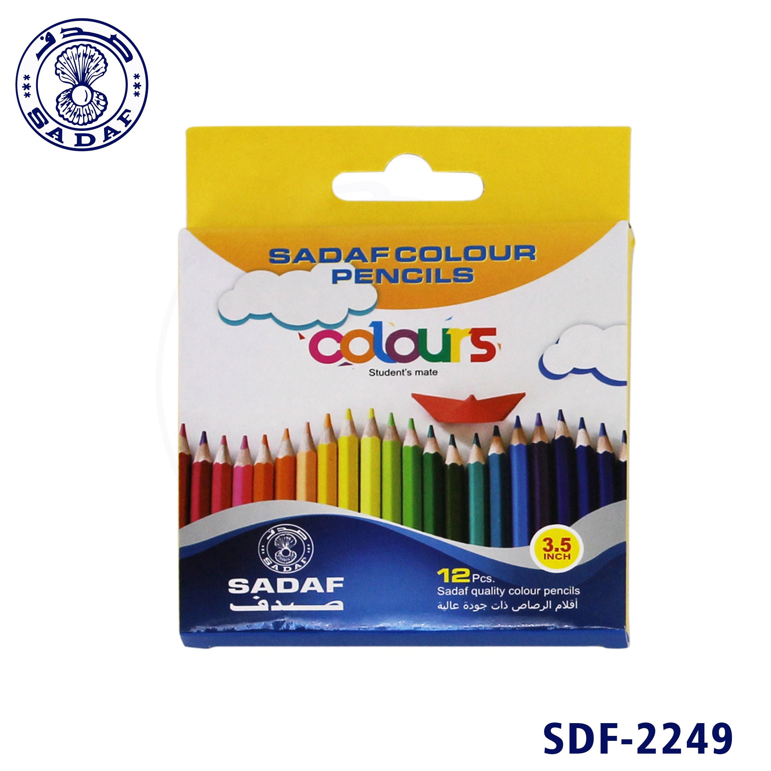 Sadaf Color Pencil Small 12pcs/Pkt 3.5in Cardboard Pack – shakeel